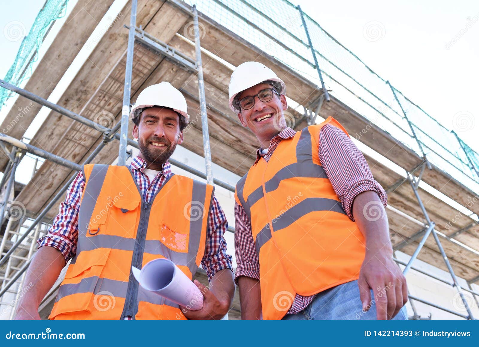 Construction Manager and Architect on Site during the Construction of a ...