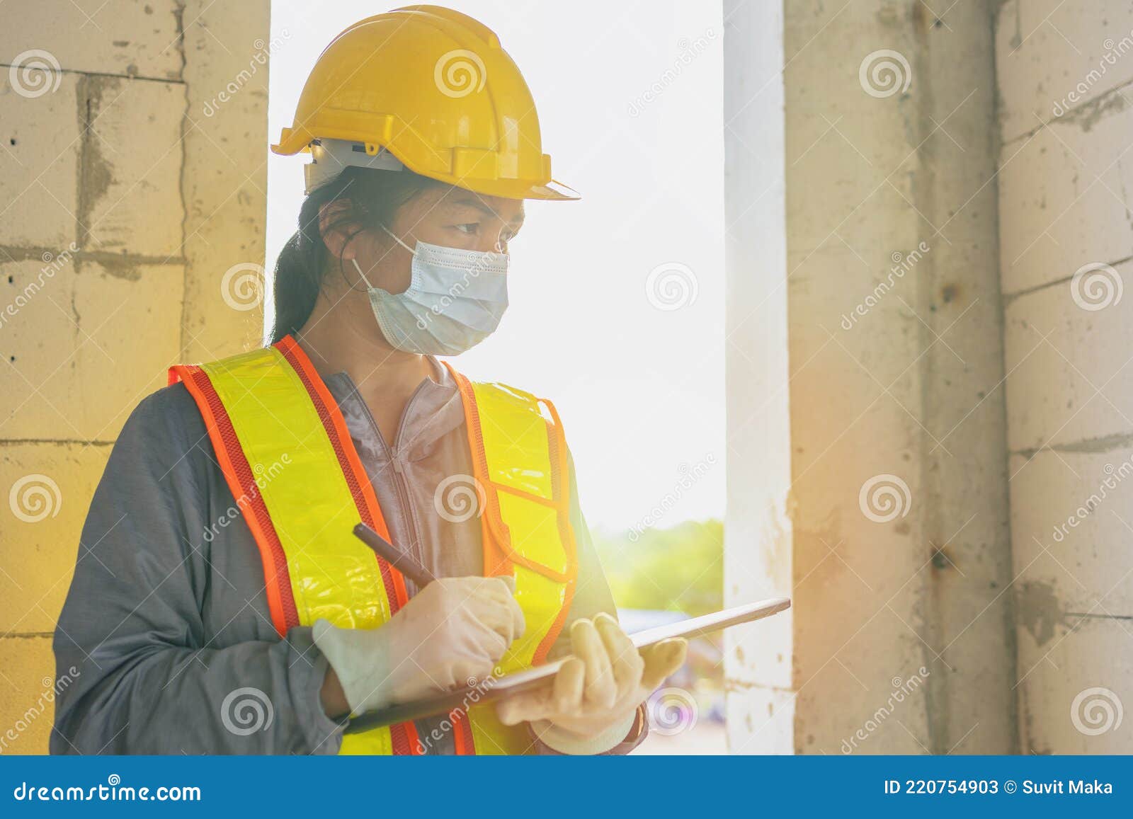 Foreman is Inspecting the Construction Site Stock Image - Image of ...