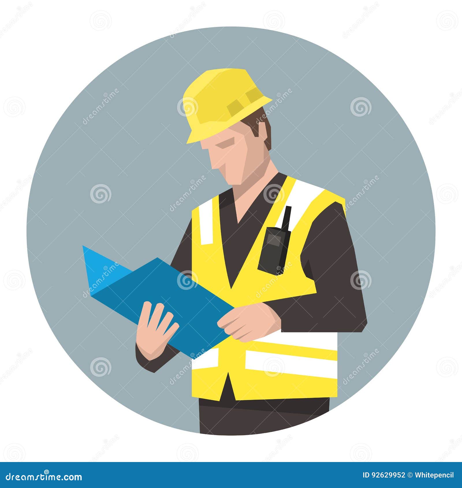 Construction Manager Controlling the Project Stock Vector ...