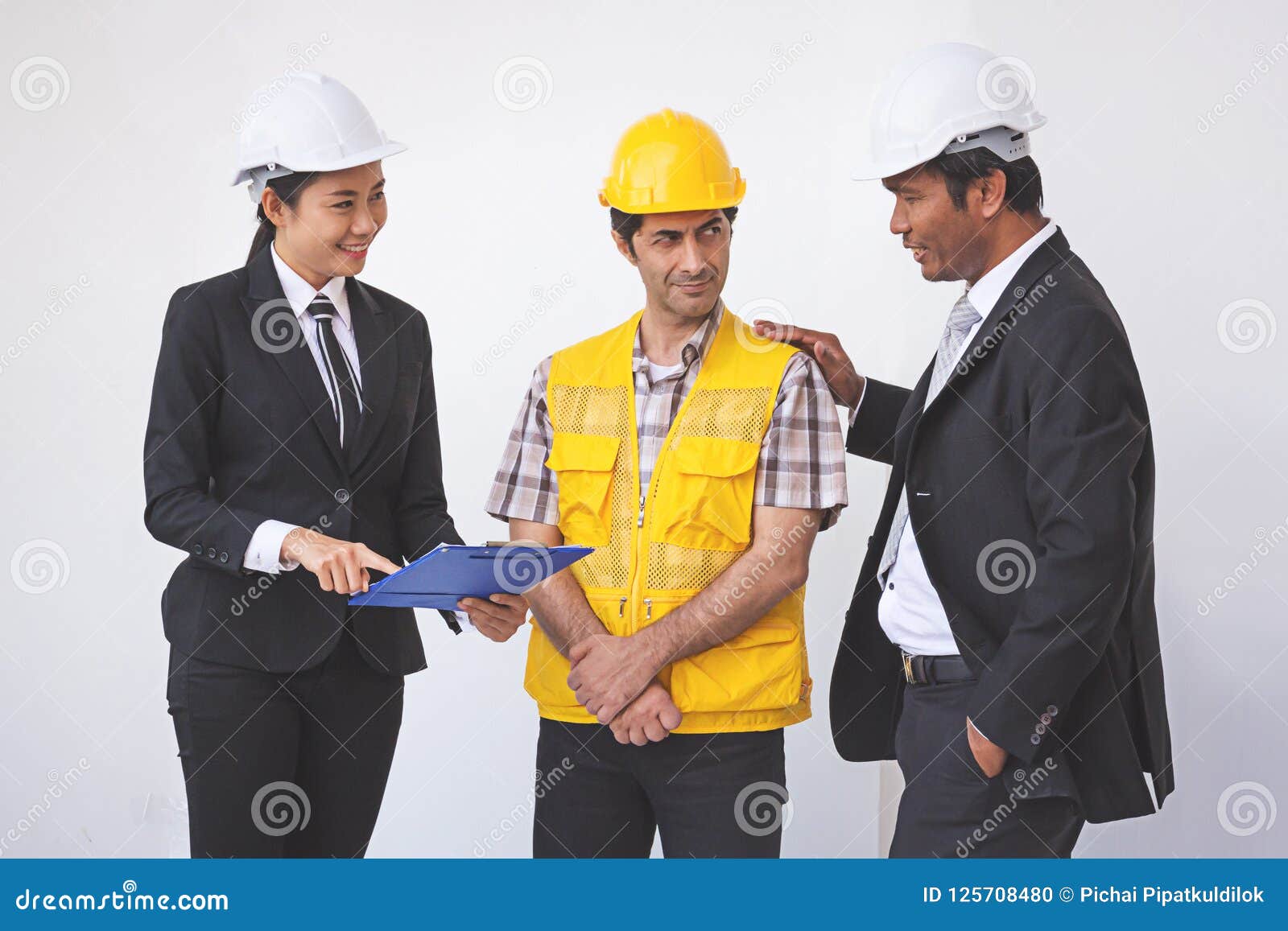 Construction Manager and Engineer Talking Stock Photo - Image of ...