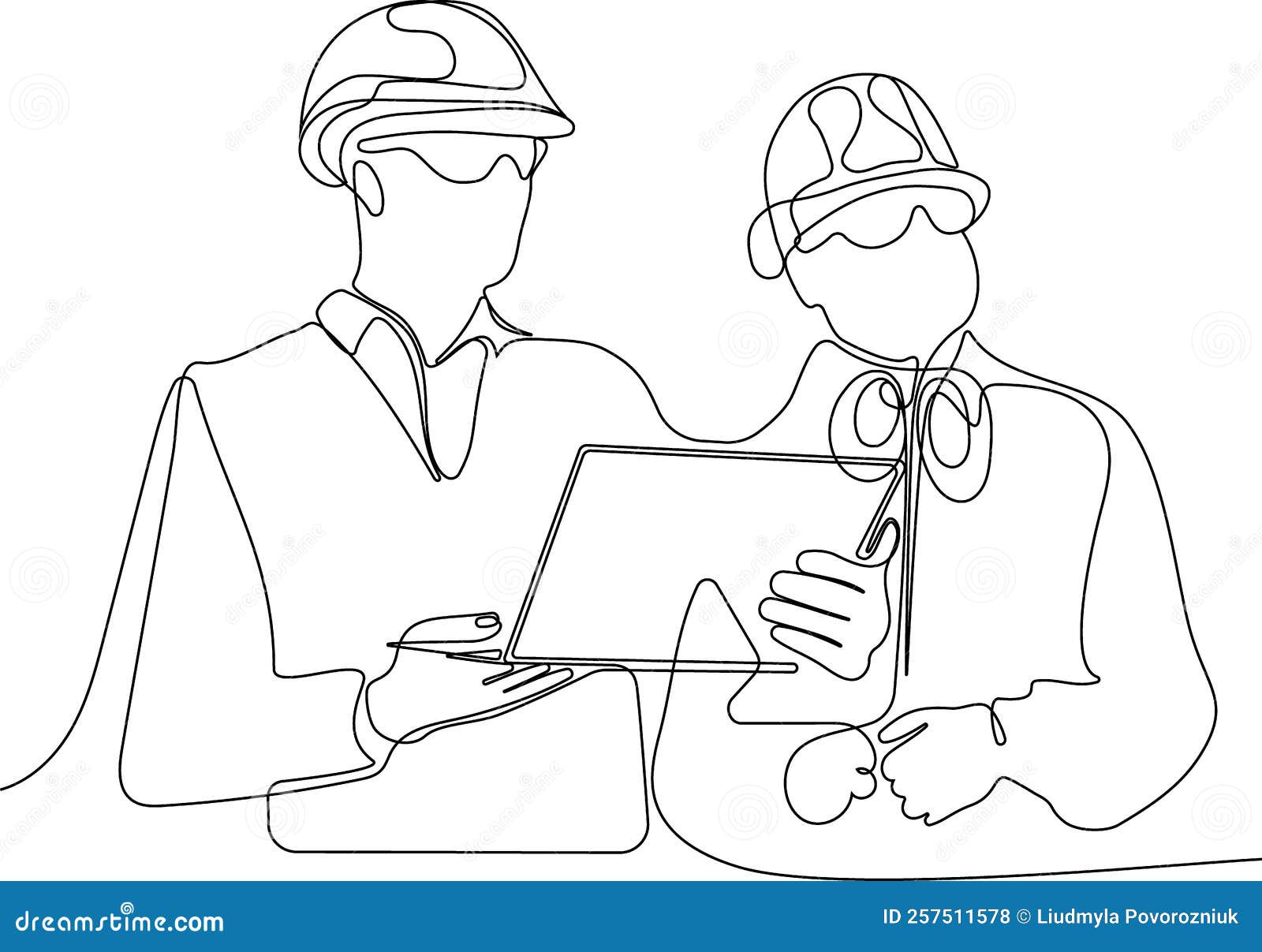 Construction Manager and Engineer Working Stock Vector - Illustration ...