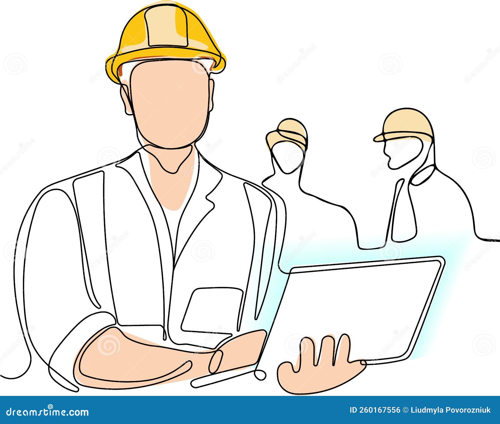 Construction Manager and Engineer Working Stock Vector - Illustration ...