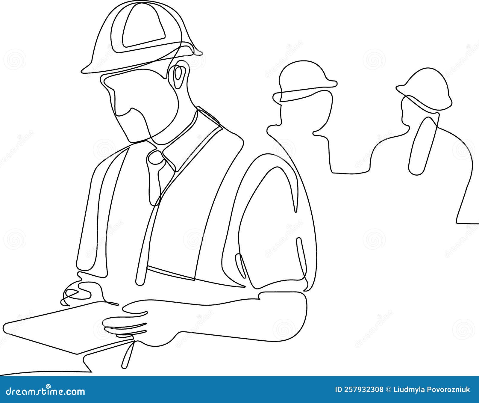 Construction Manager and Engineer Working Stock Vector - Illustration ...
