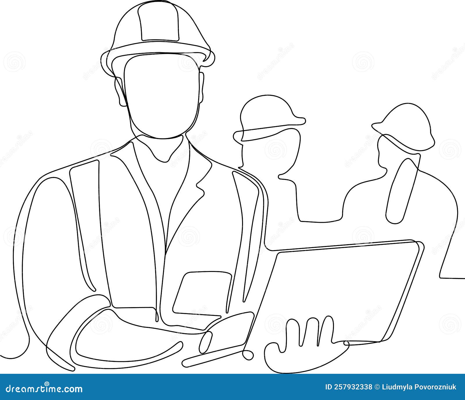 Construction Manager and Engineer Working Stock Vector - Illustration ...