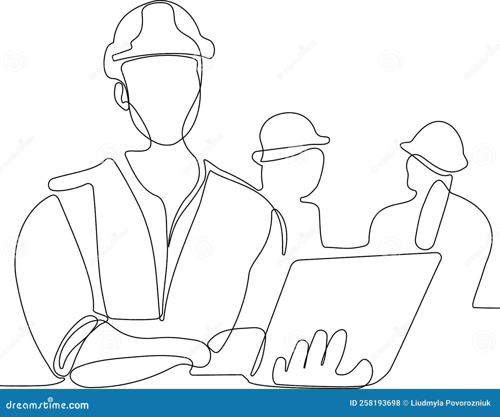 Construction Manager and Engineer Working Stock Vector - Illustration ...