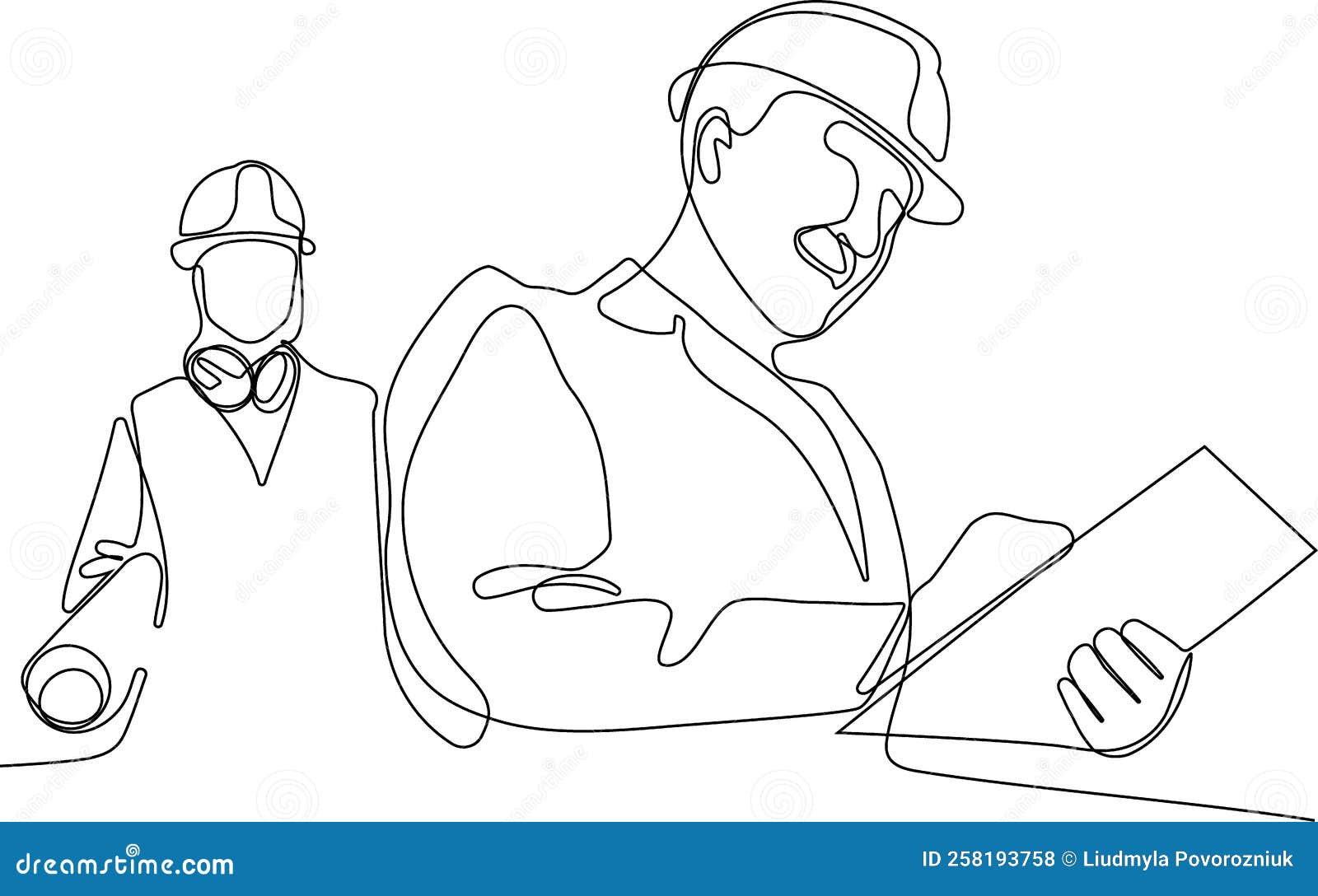 Construction Manager and Engineer Working Stock Vector - Illustration ...