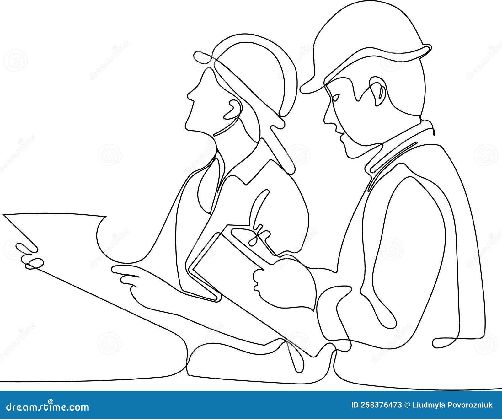 Construction Manager and Engineer Working Stock Vector - Illustration ...