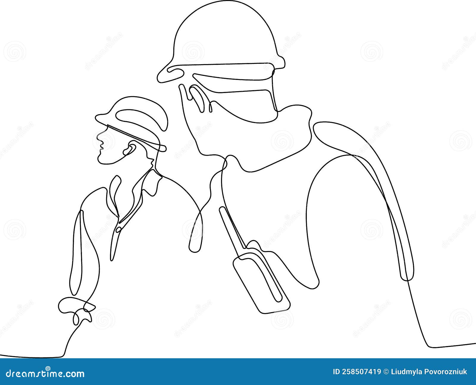 Construction Manager and Engineer Working Stock Illustration ...