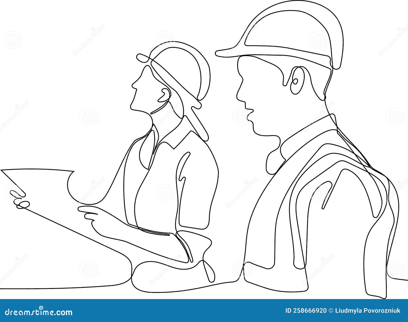 Construction Manager and Engineer Working Stock Vector - Illustration ...