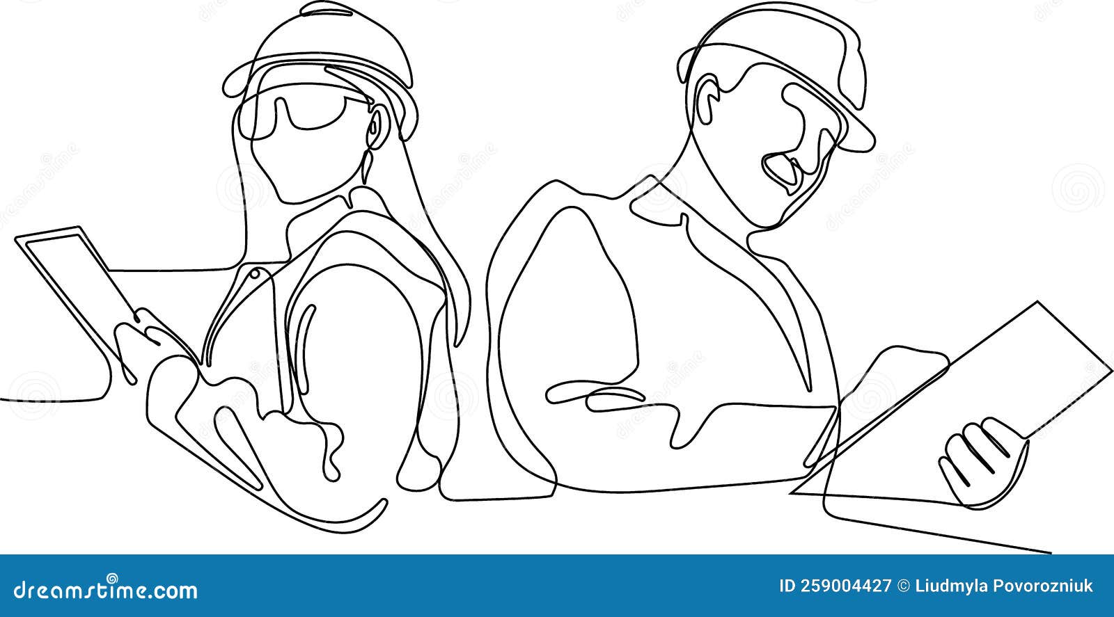 Construction Manager and Engineer Working Stock Vector - Illustration ...
