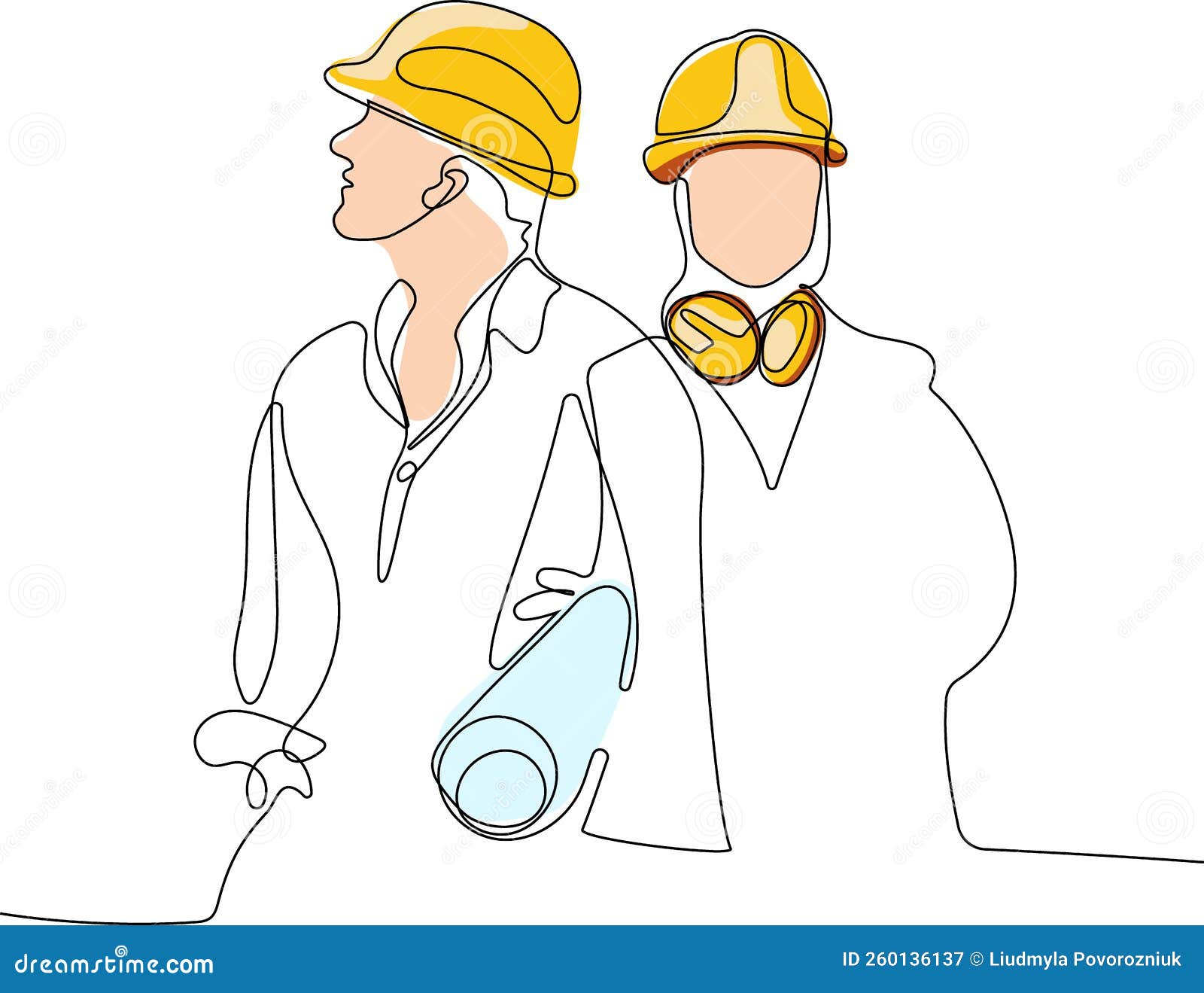 Construction Manager and Engineer Working Stock Vector - Illustration ...