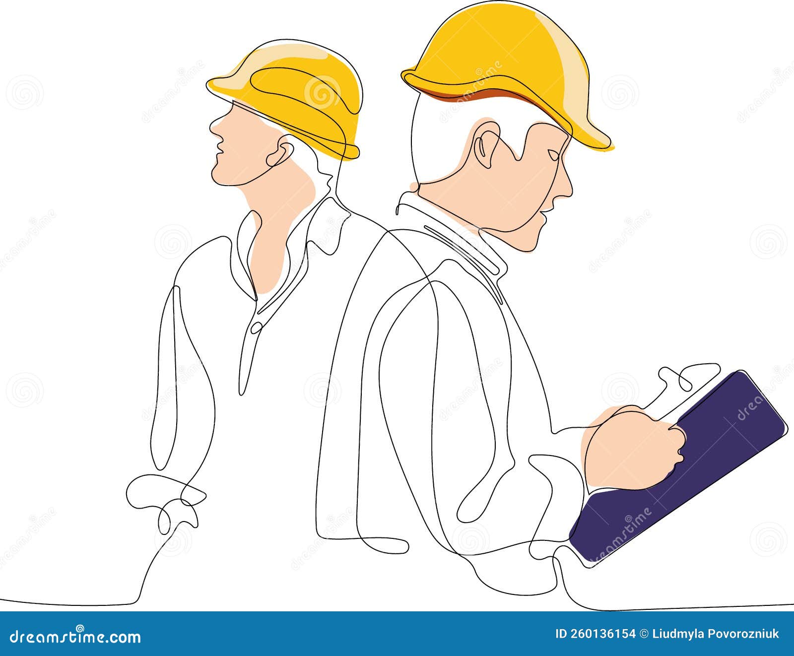 Construction Manager and Engineer Working Stock Vector - Illustration ...