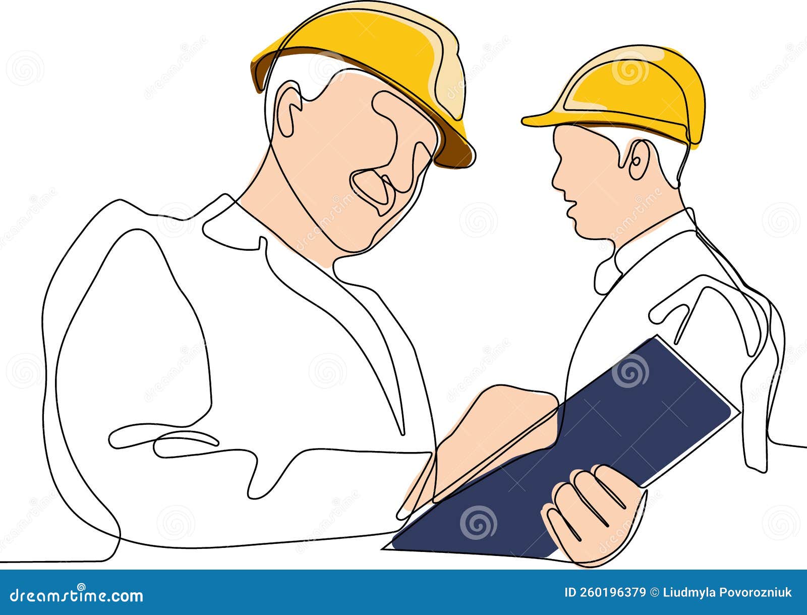 Construction Manager and Engineer Working Stock Vector - Illustration ...
