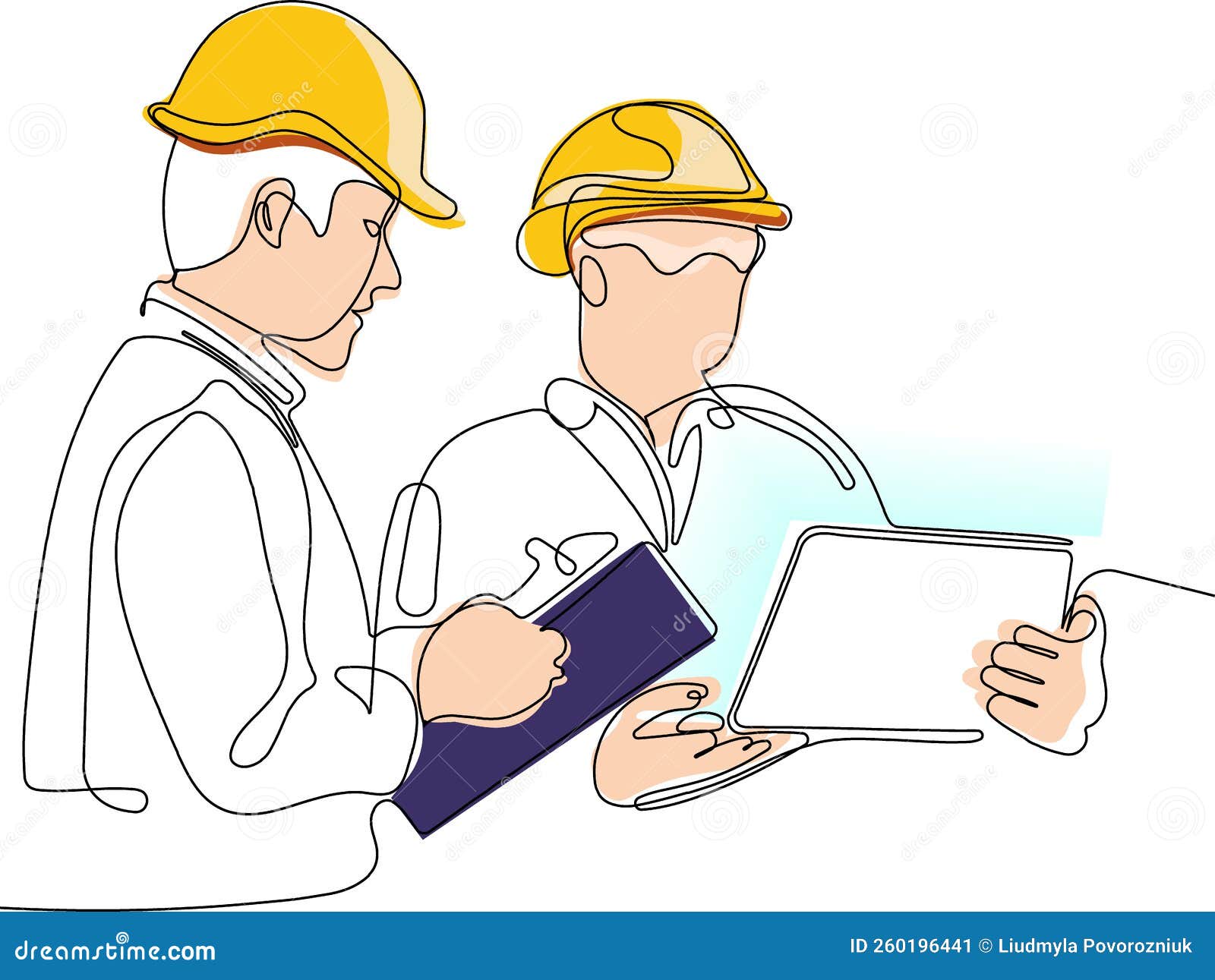Construction Manager and Engineer Working Stock Vector - Illustration ...