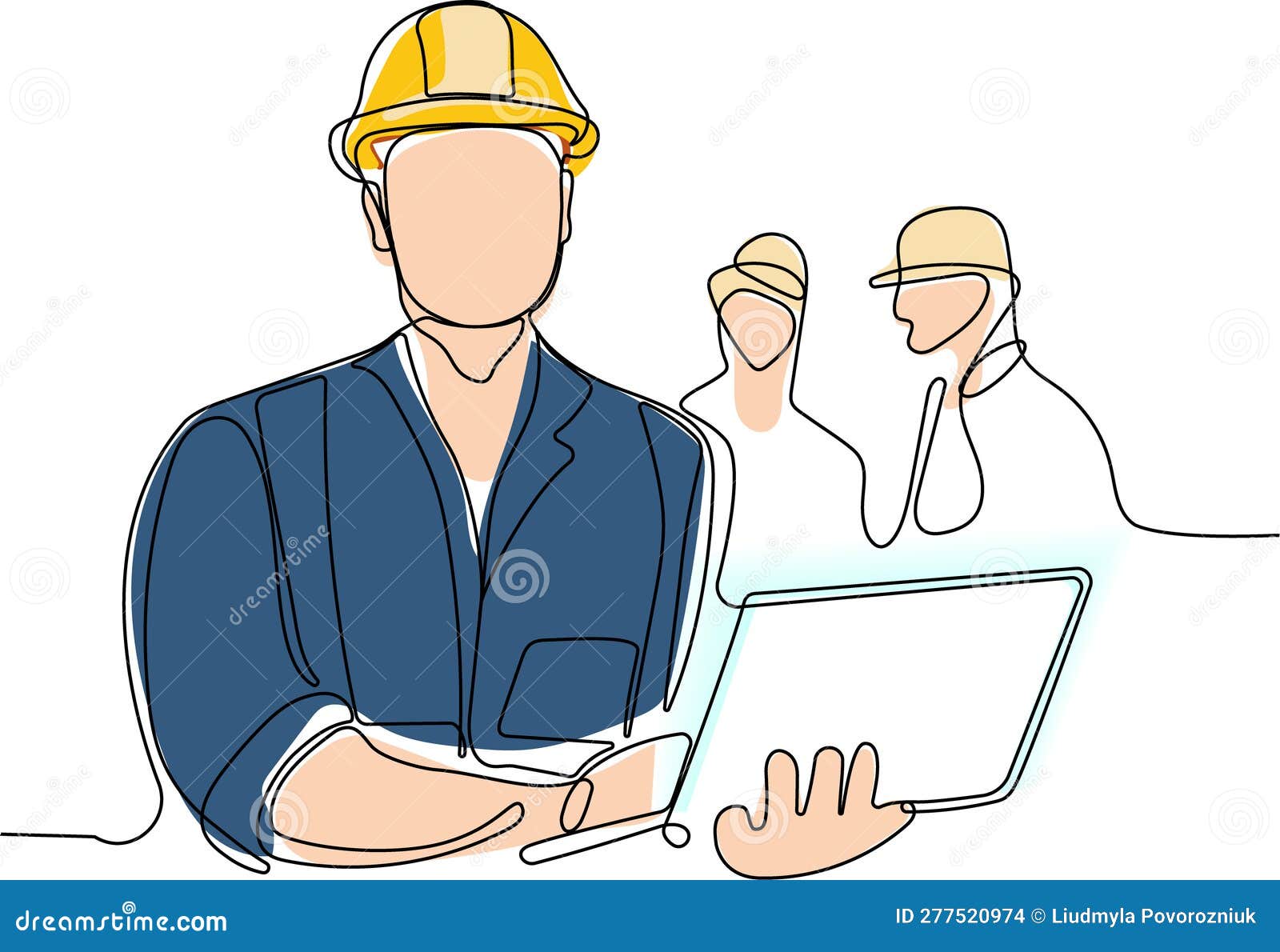 Construction Manager and Engineer Working Stock Vector - Illustration ...