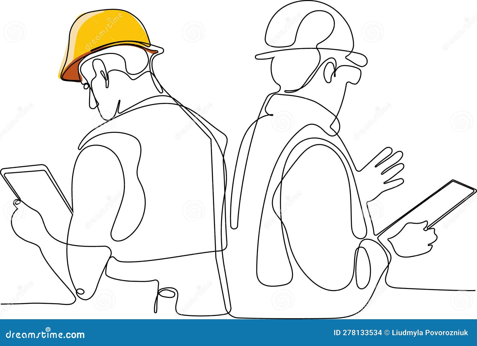 Construction Manager and Engineer Working Stock Illustration ...