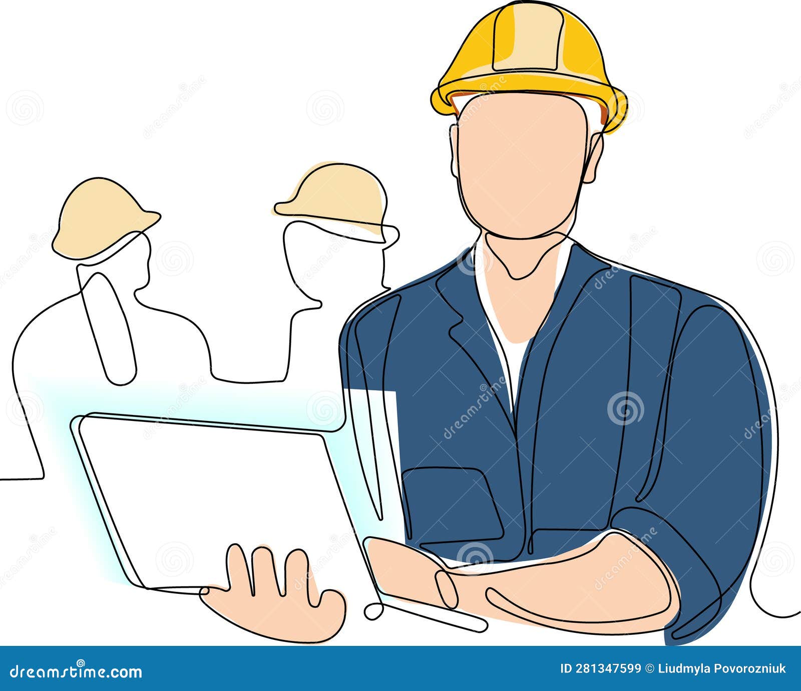 Construction Manager and Engineer Working Stock Vector - Illustration ...