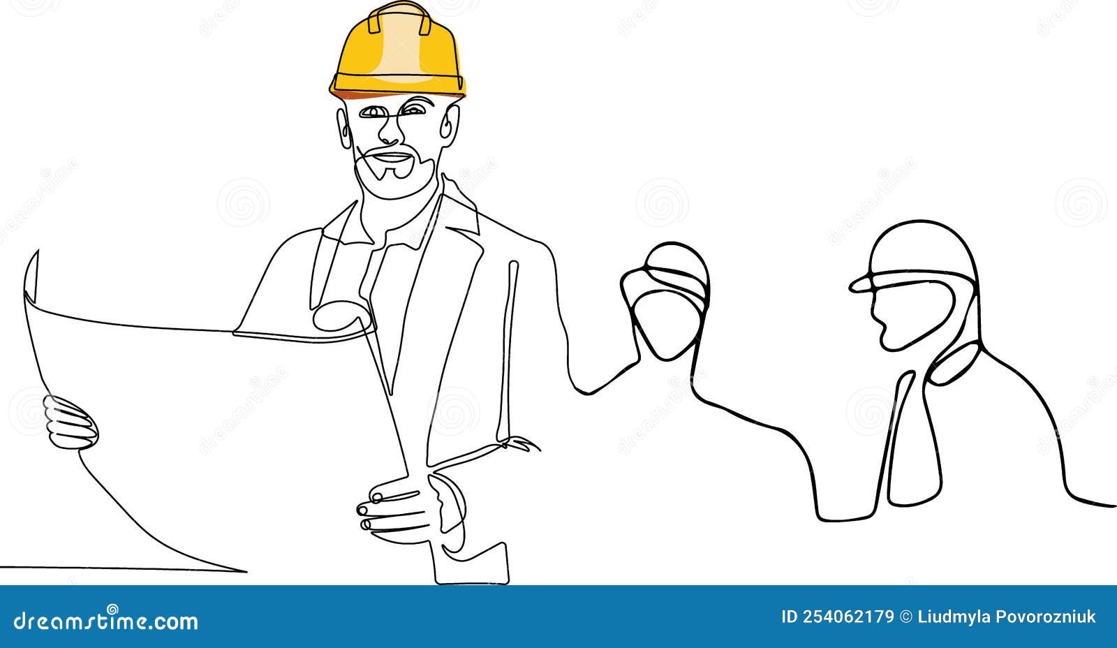 Construction Manager and Engineer Working Stock Vector - Illustration ...