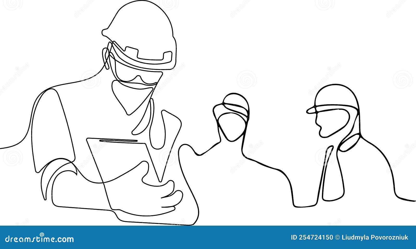 Construction Manager and Engineer Working Stock Vector - Illustration ...