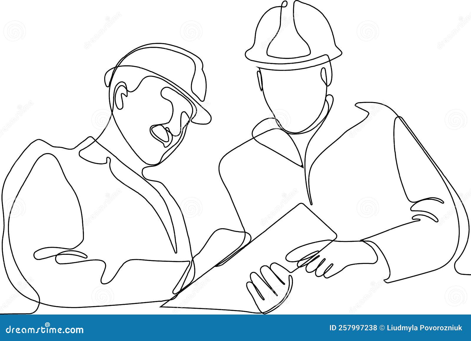 Construction Manager and Engineer Working Stock Vector - Illustration ...