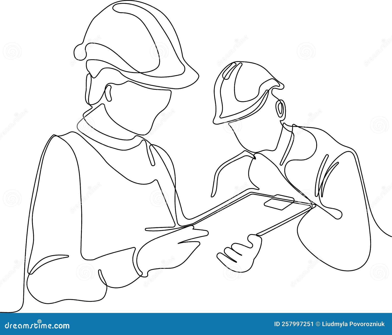 Construction Manager and Engineer Working Stock Vector - Illustration ...