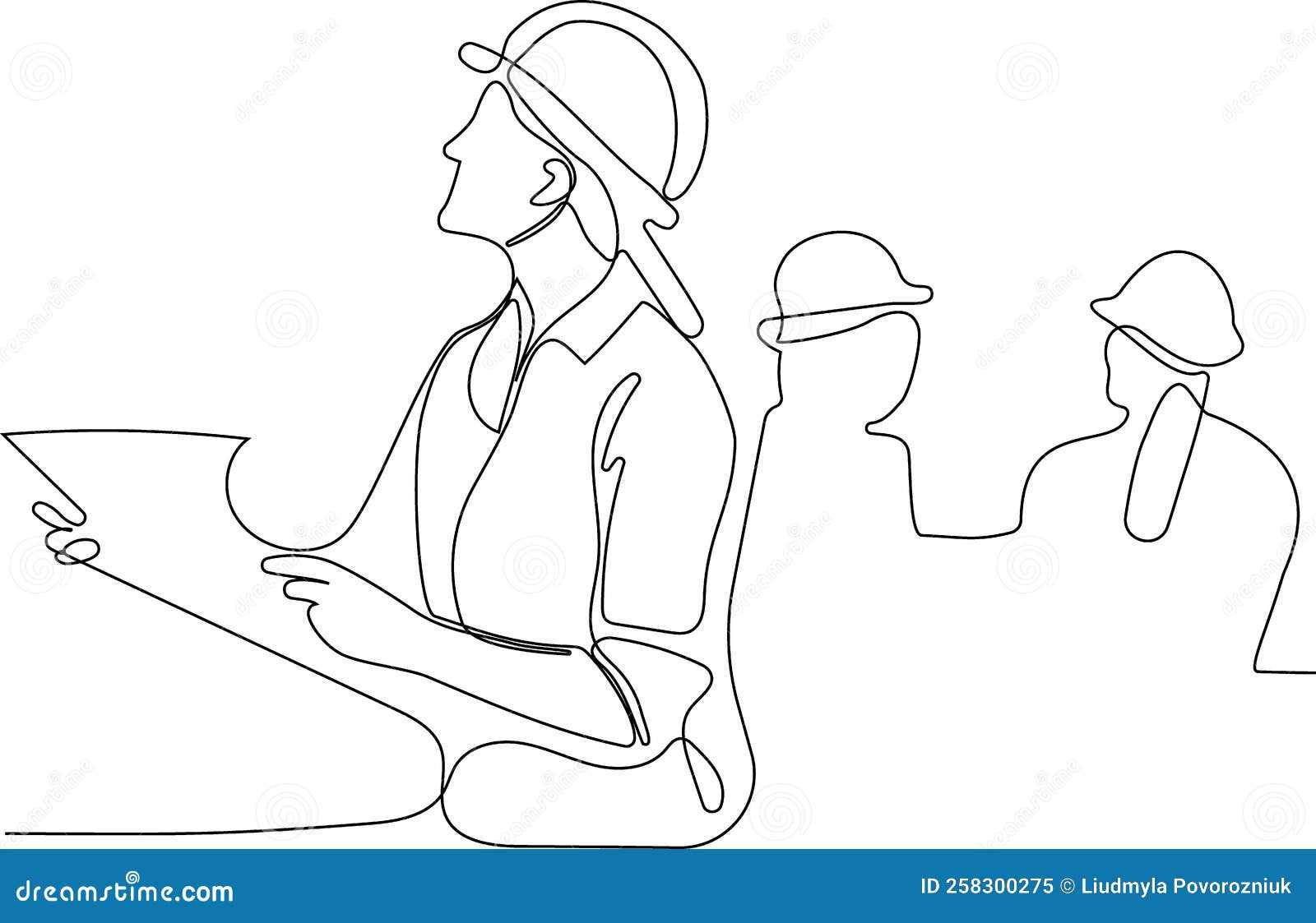 Construction Manager and Engineer Working Stock Vector - Illustration ...