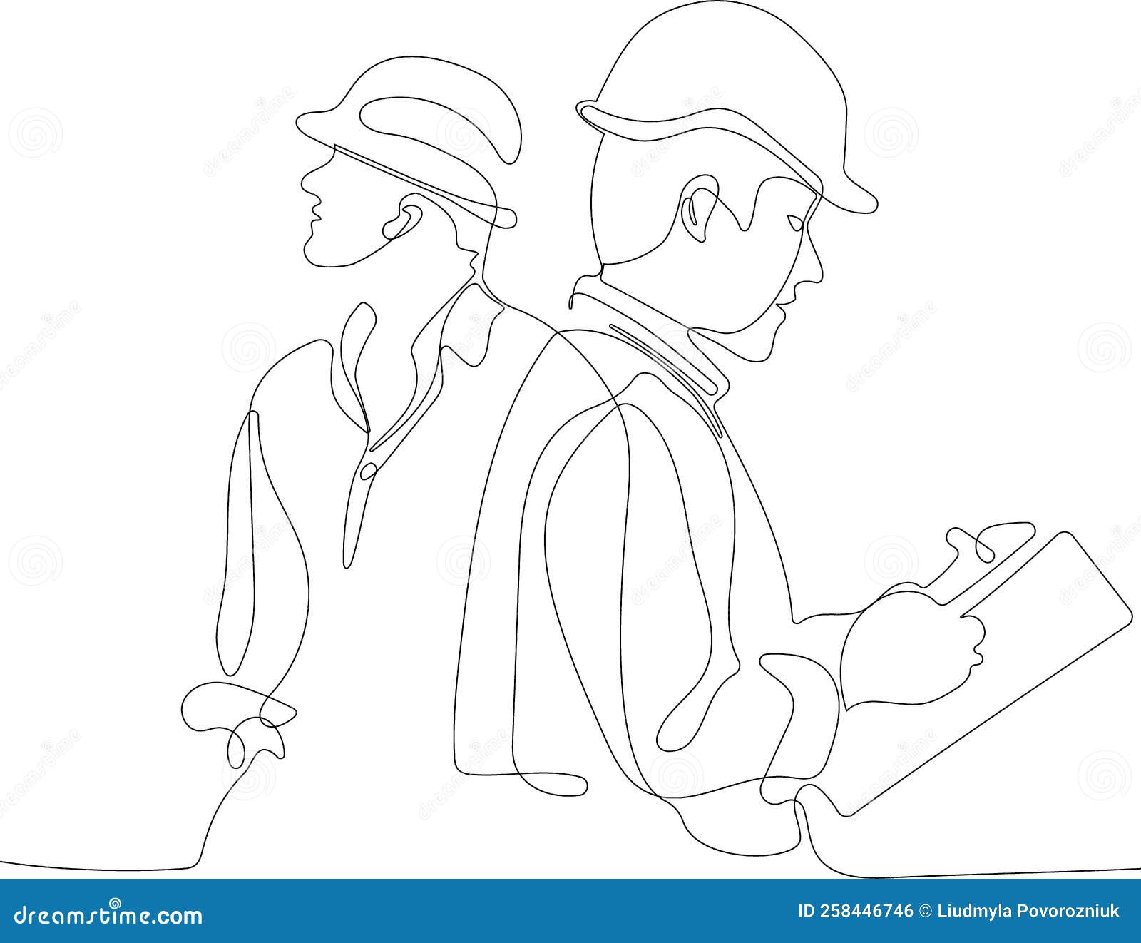 Construction Manager and Engineer Working Stock Vector - Illustration ...