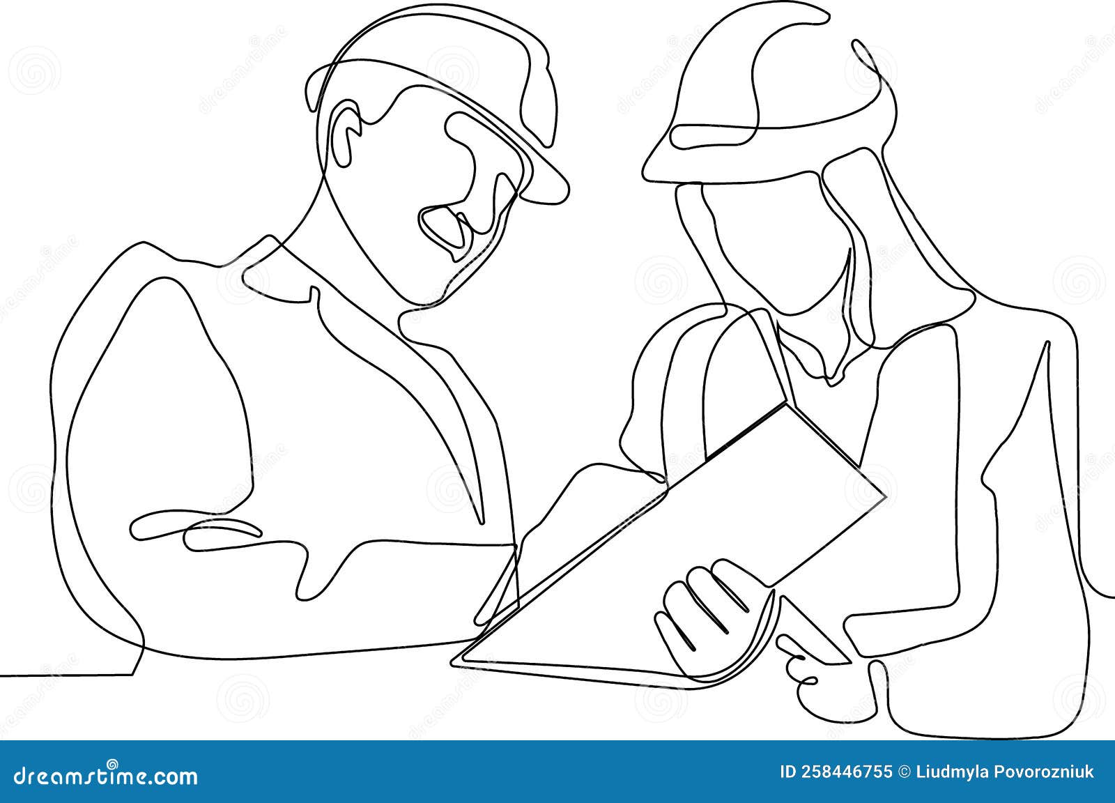 Construction Manager and Engineer Working Stock Vector - Illustration ...
