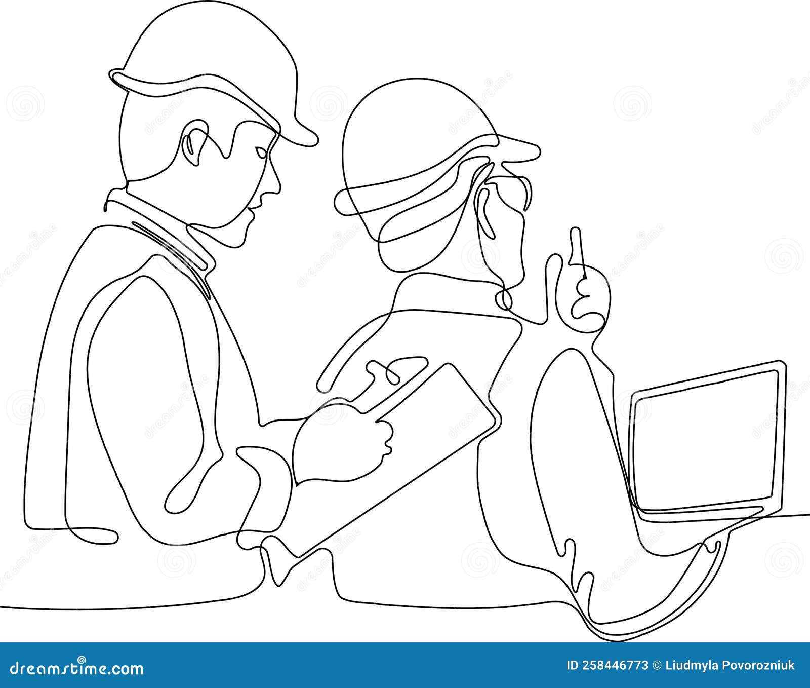 Construction Manager and Engineer Working Stock Vector - Illustration ...