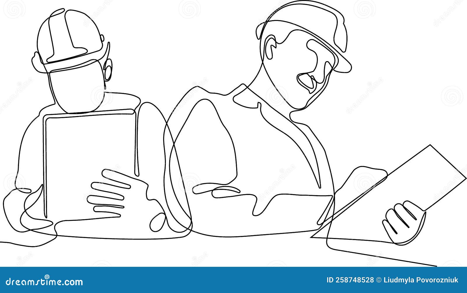 Construction Manager and Engineer Working Stock Vector - Illustration ...