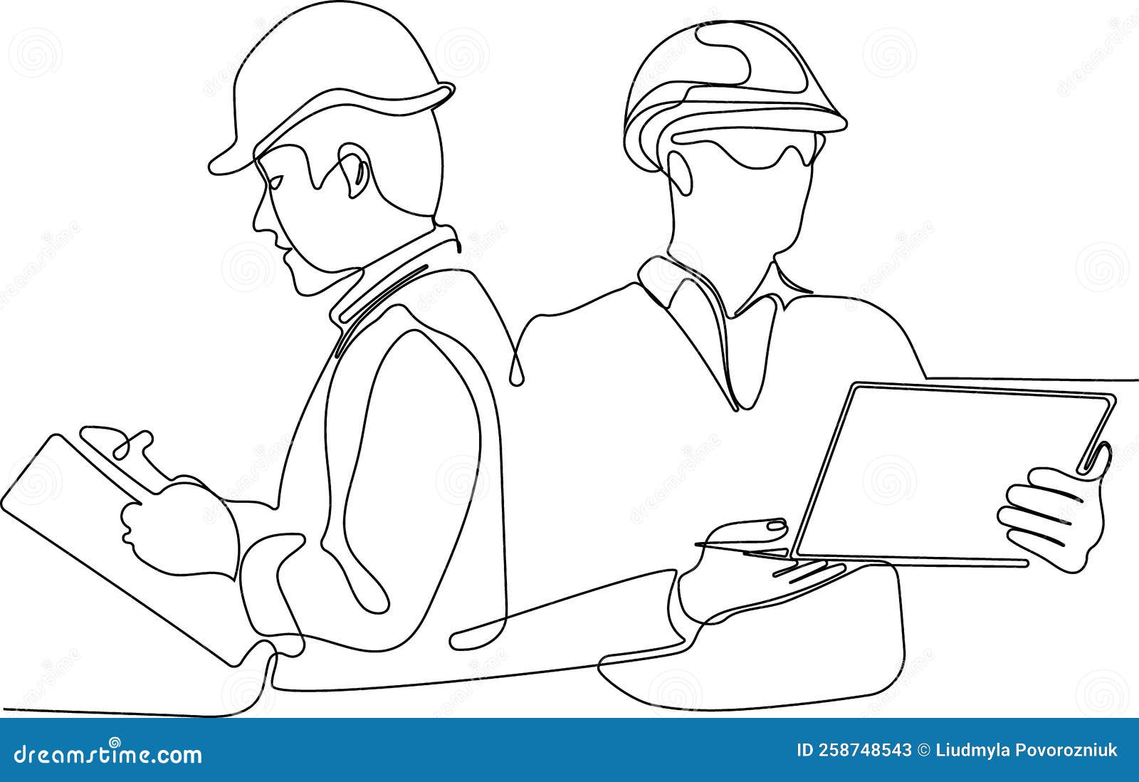 Construction Manager and Engineer Working Stock Vector - Illustration ...