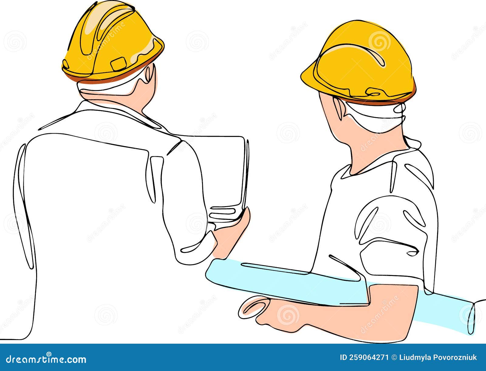 Construction Manager and Engineer Working Stock Vector - Illustration ...