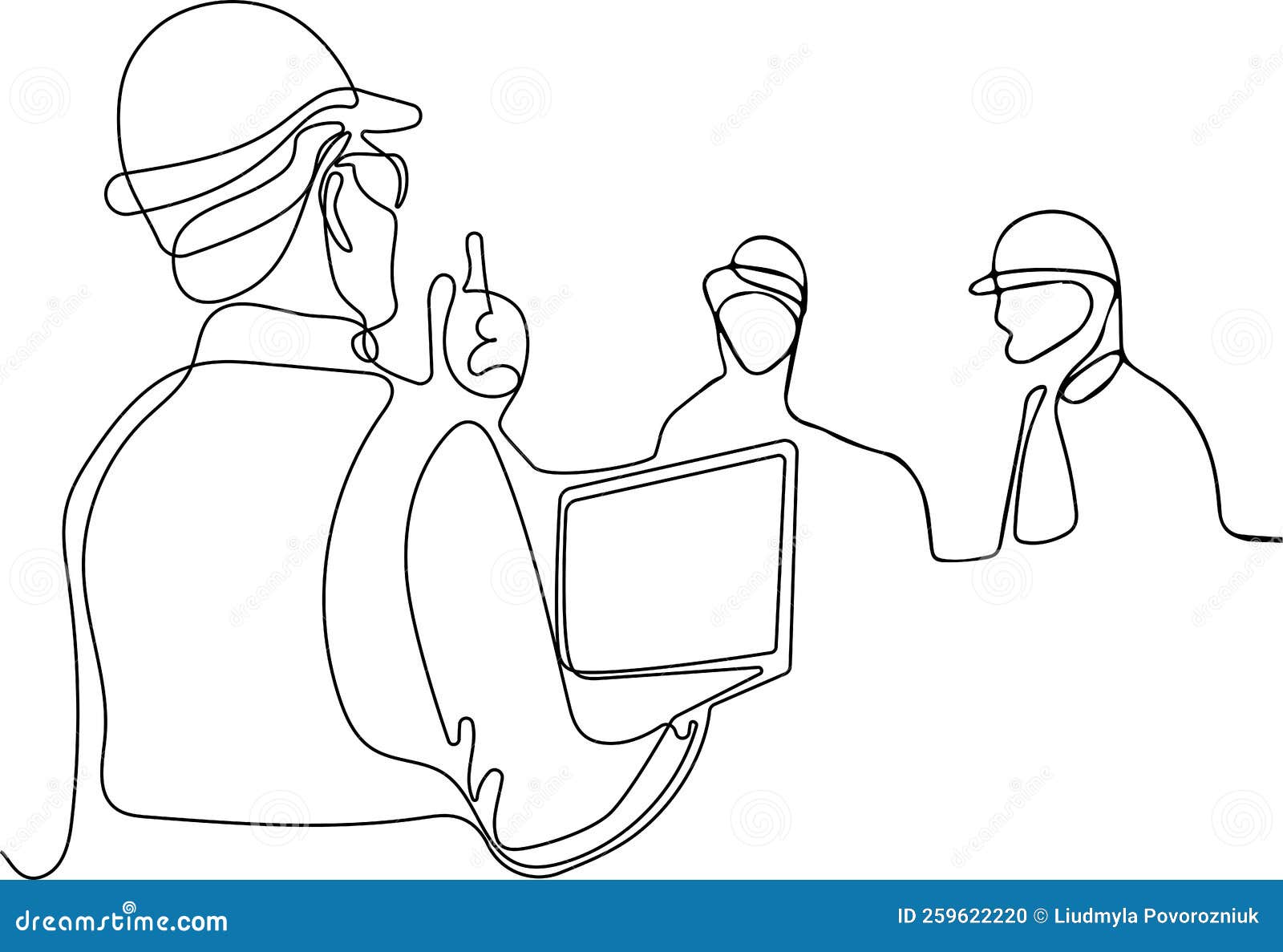 Construction Manager and Engineer Working Stock Vector - Illustration ...