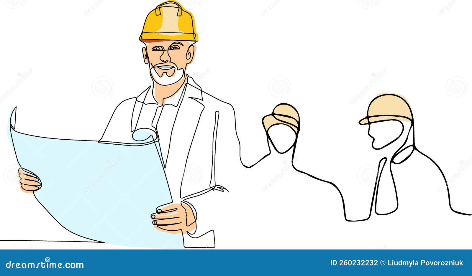 Construction Manager and Engineer Working Stock Vector - Illustration ...