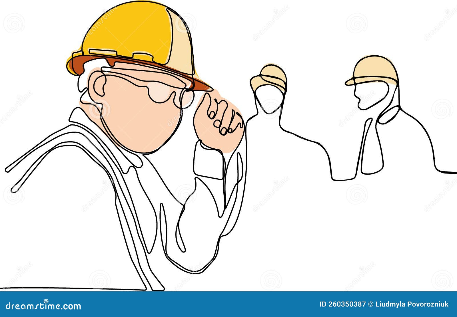 Construction Manager and Engineer Working Stock Vector - Illustration ...