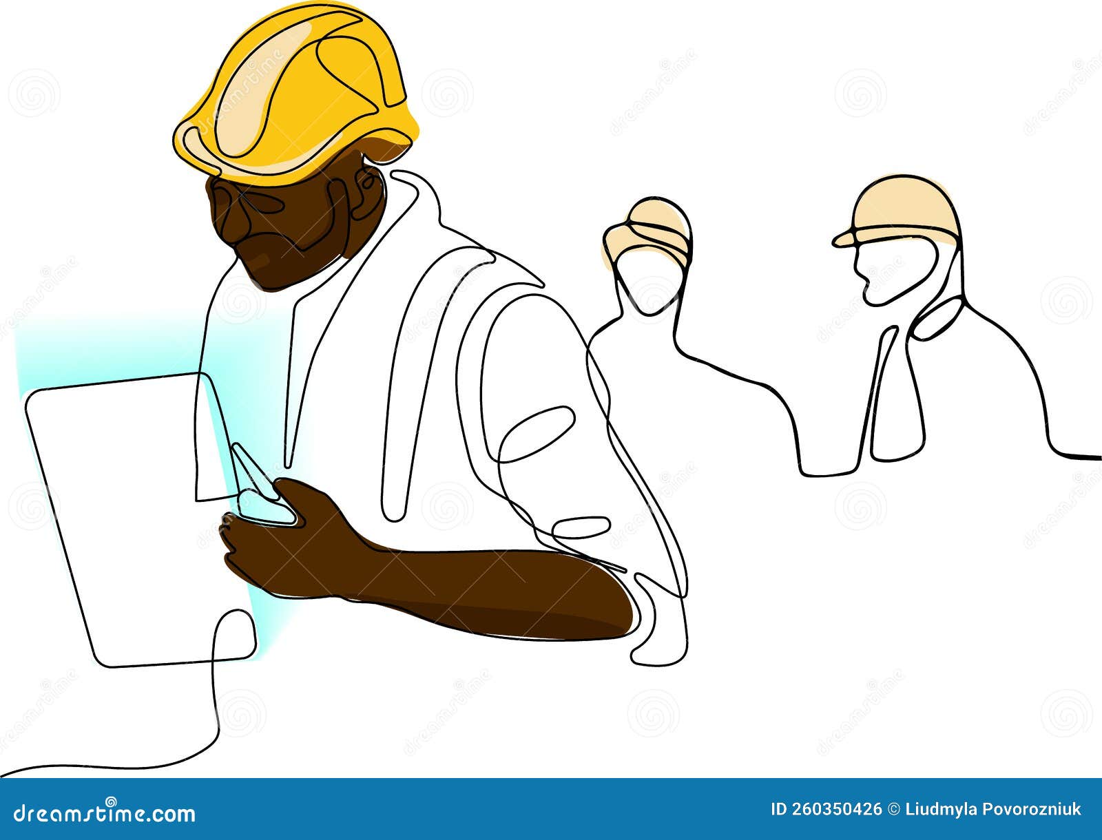 Construction Manager and Engineer Working Stock Vector - Illustration ...