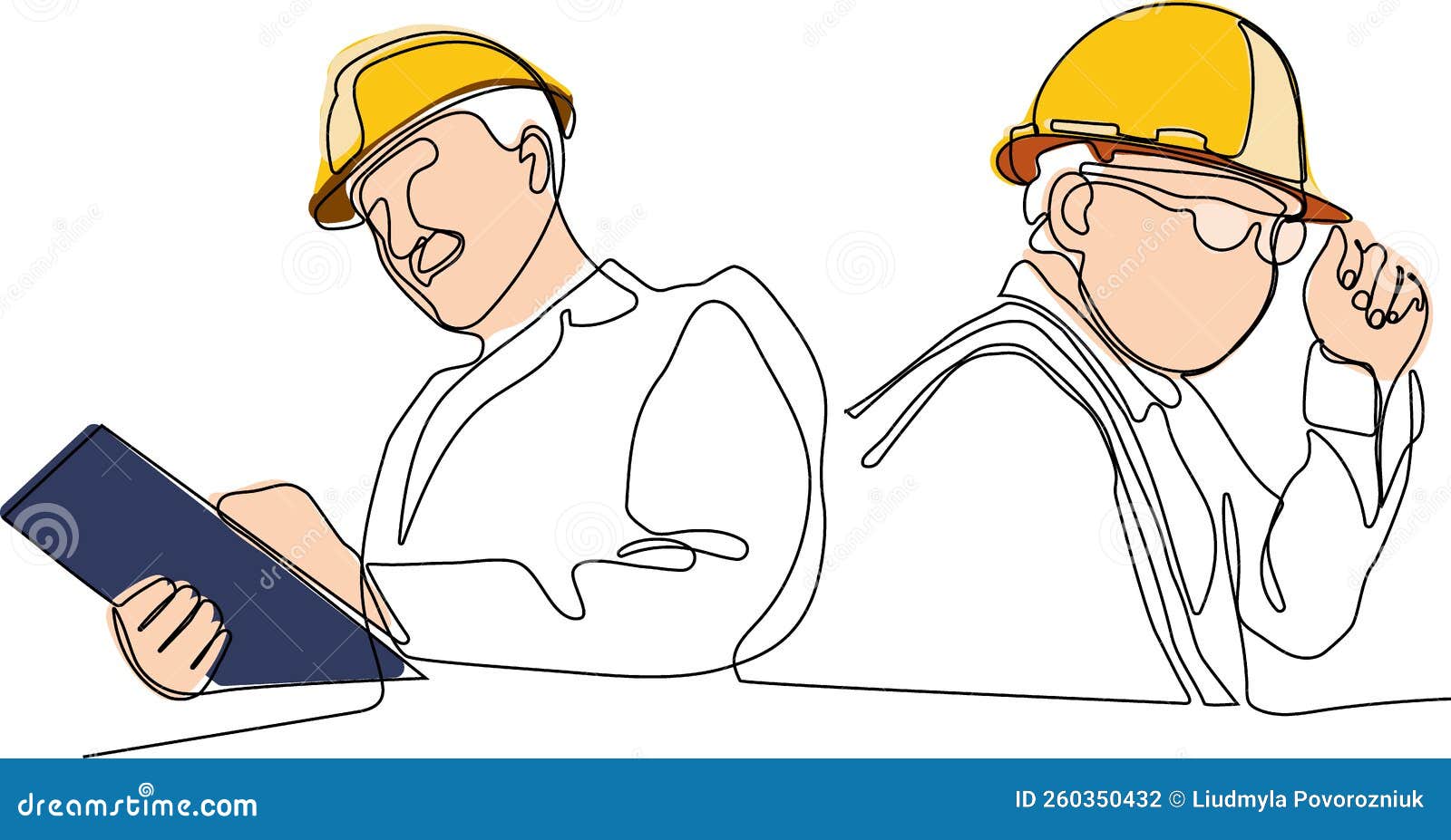 Construction Manager and Engineer Working Stock Vector - Illustration ...