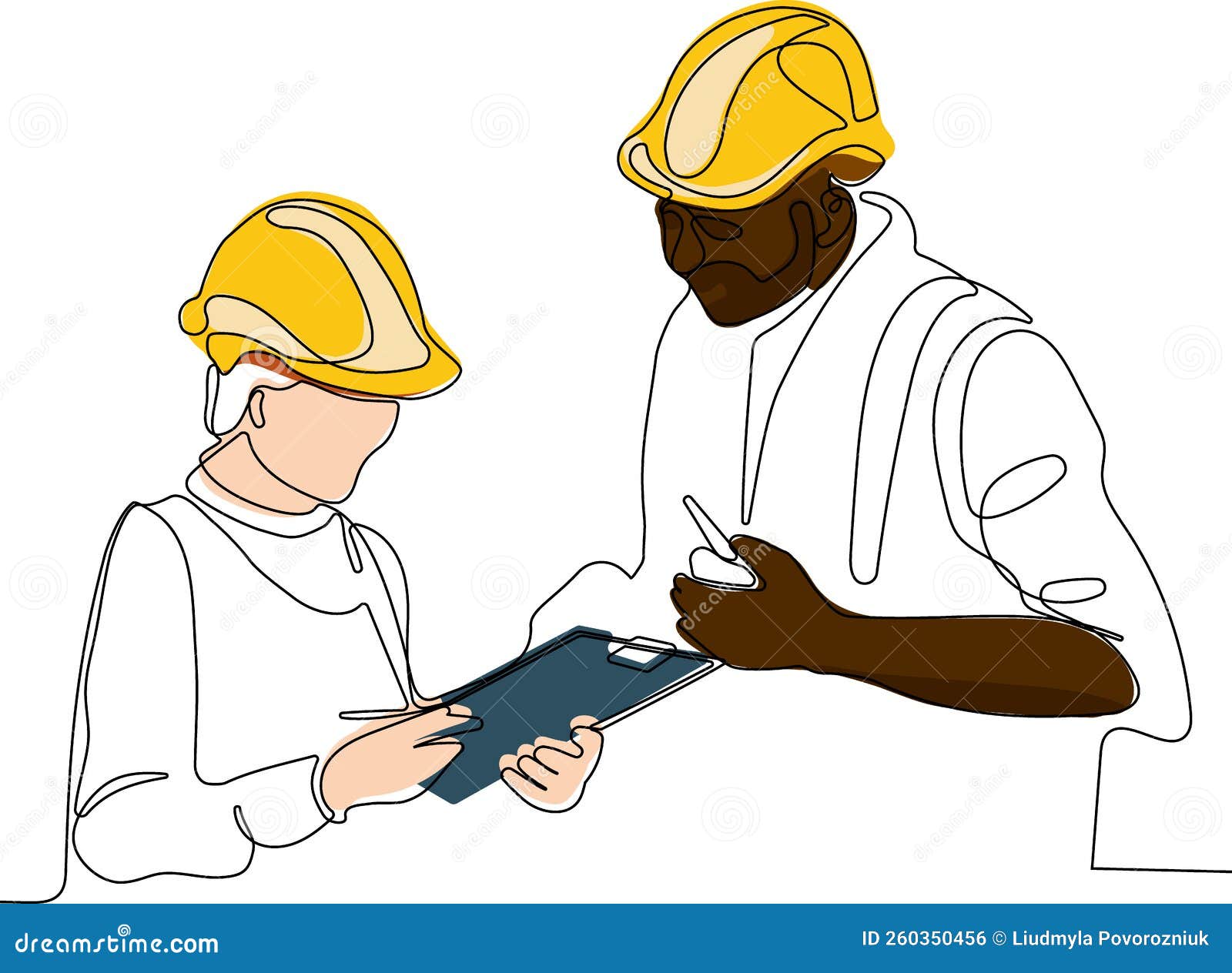 Construction Manager and Engineer Working Stock Vector - Illustration ...