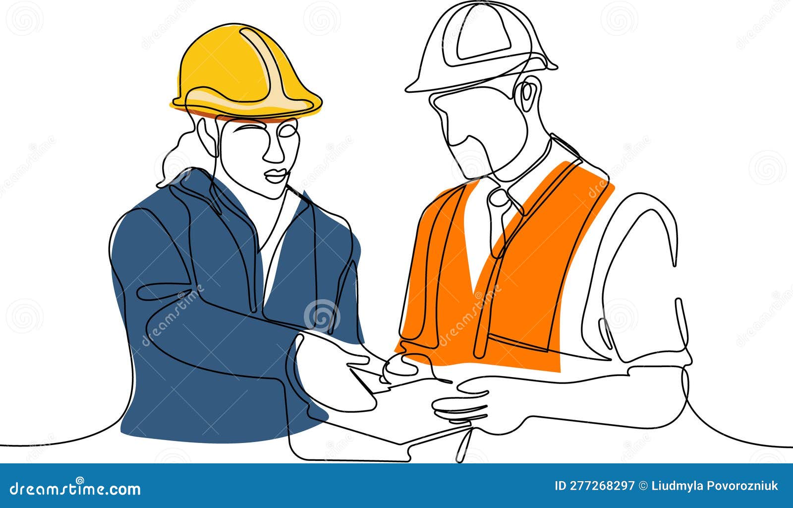 Construction Manager and Engineer Working Stock Illustration ...