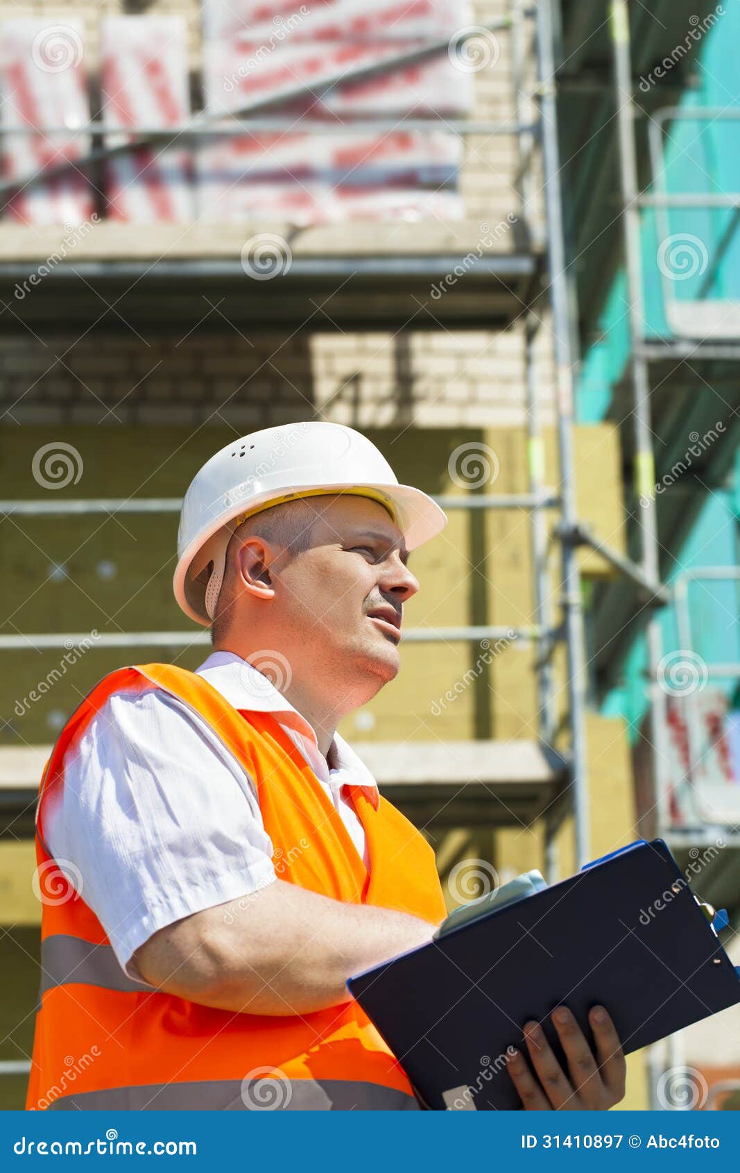 Construction Manager with Folder Stock Image - Image of caucasian ...