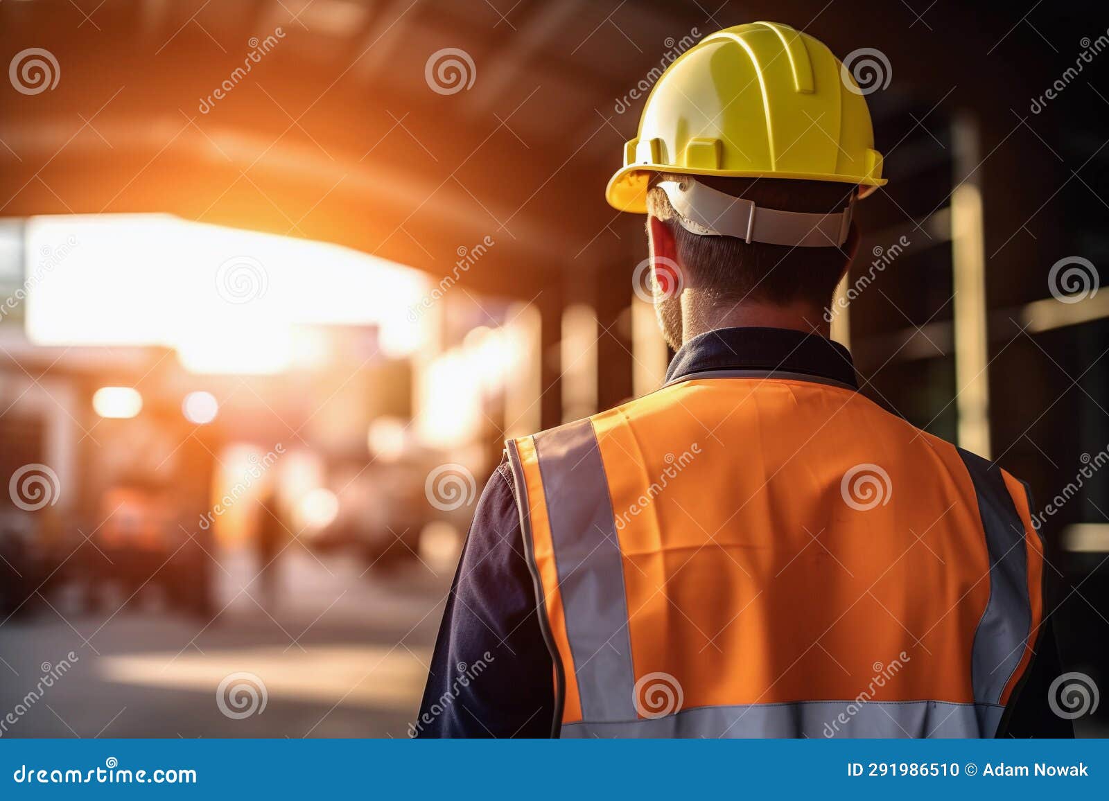 Construction Manager Observing Excavators on Construction Site ...