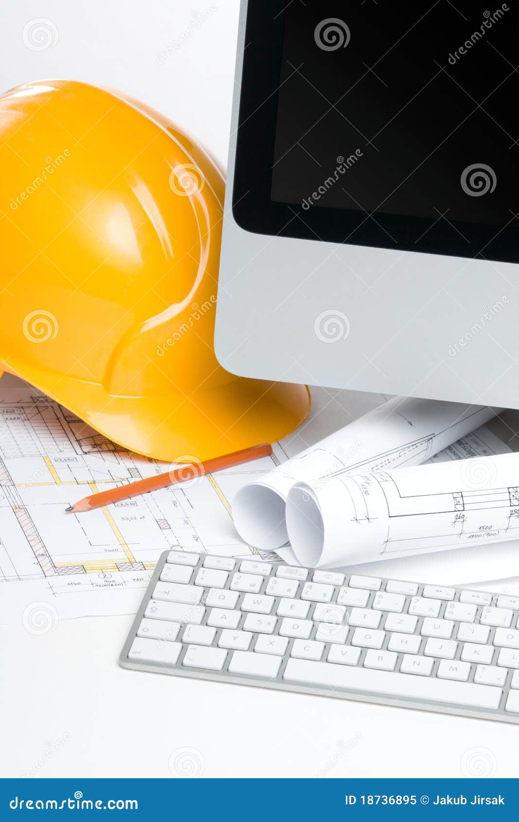Construction Manager Office Stock Image - Image of pencil, workplace ...