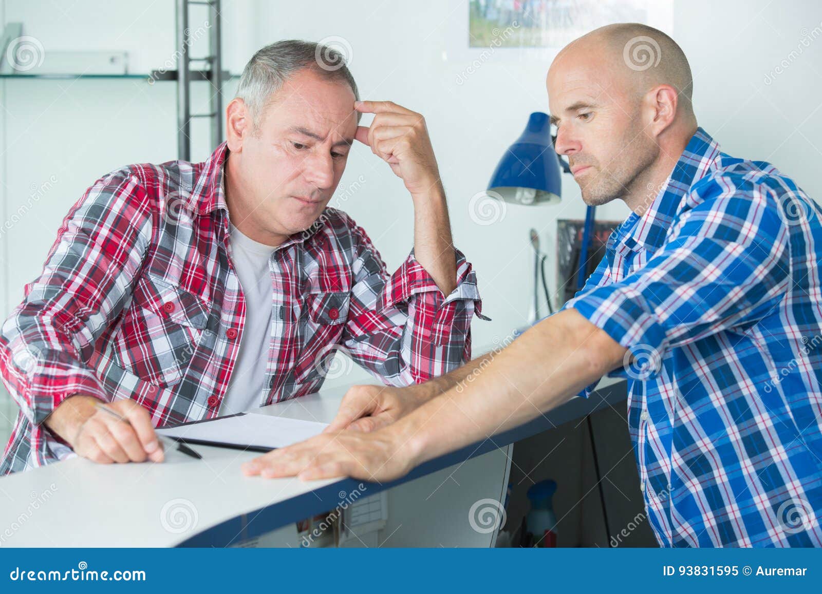Construction Manager Resolving Problem with Colleague Stock Image ...