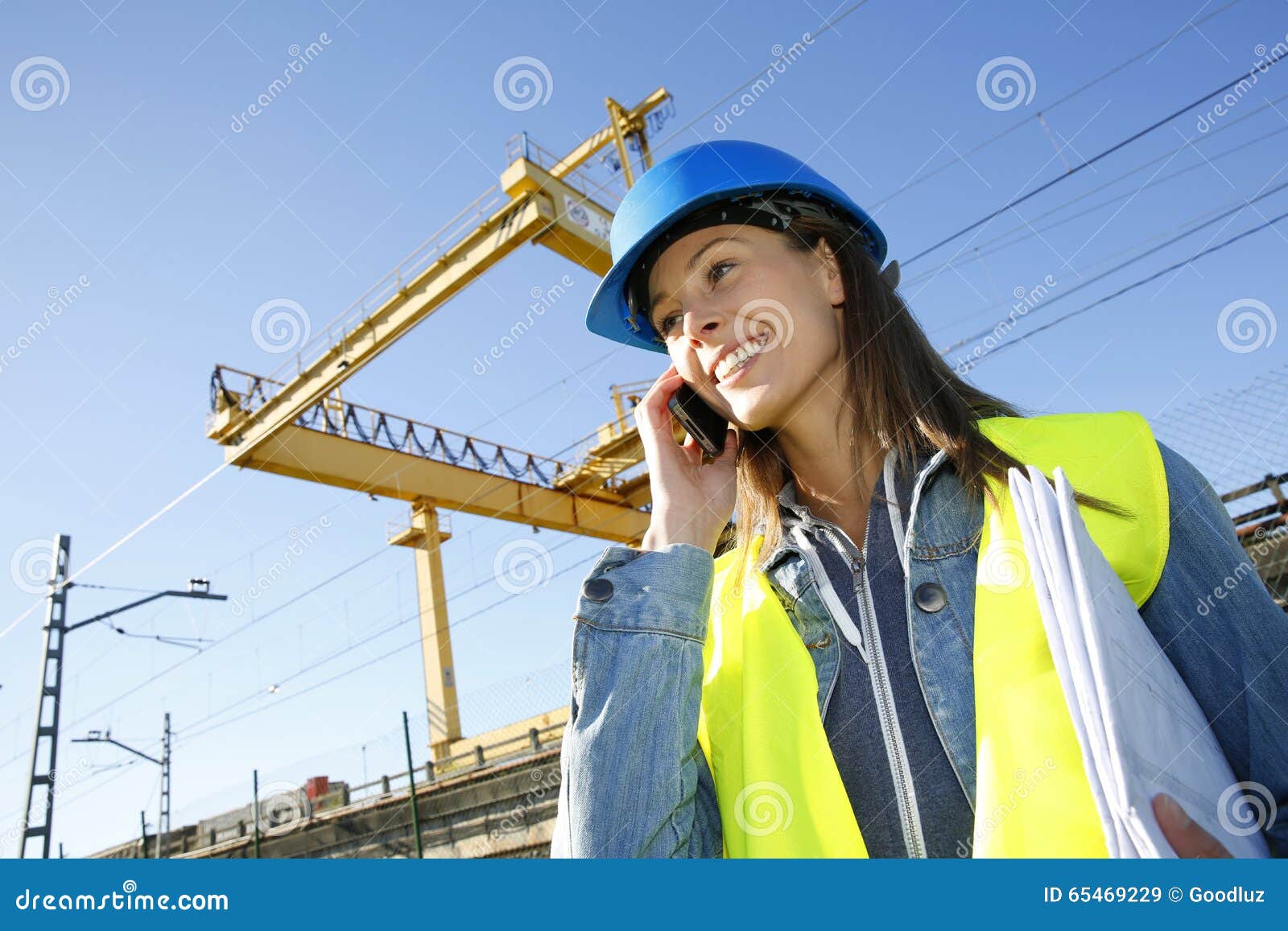 Construction Manager Talking on the Phone Stock Image - Image of ...