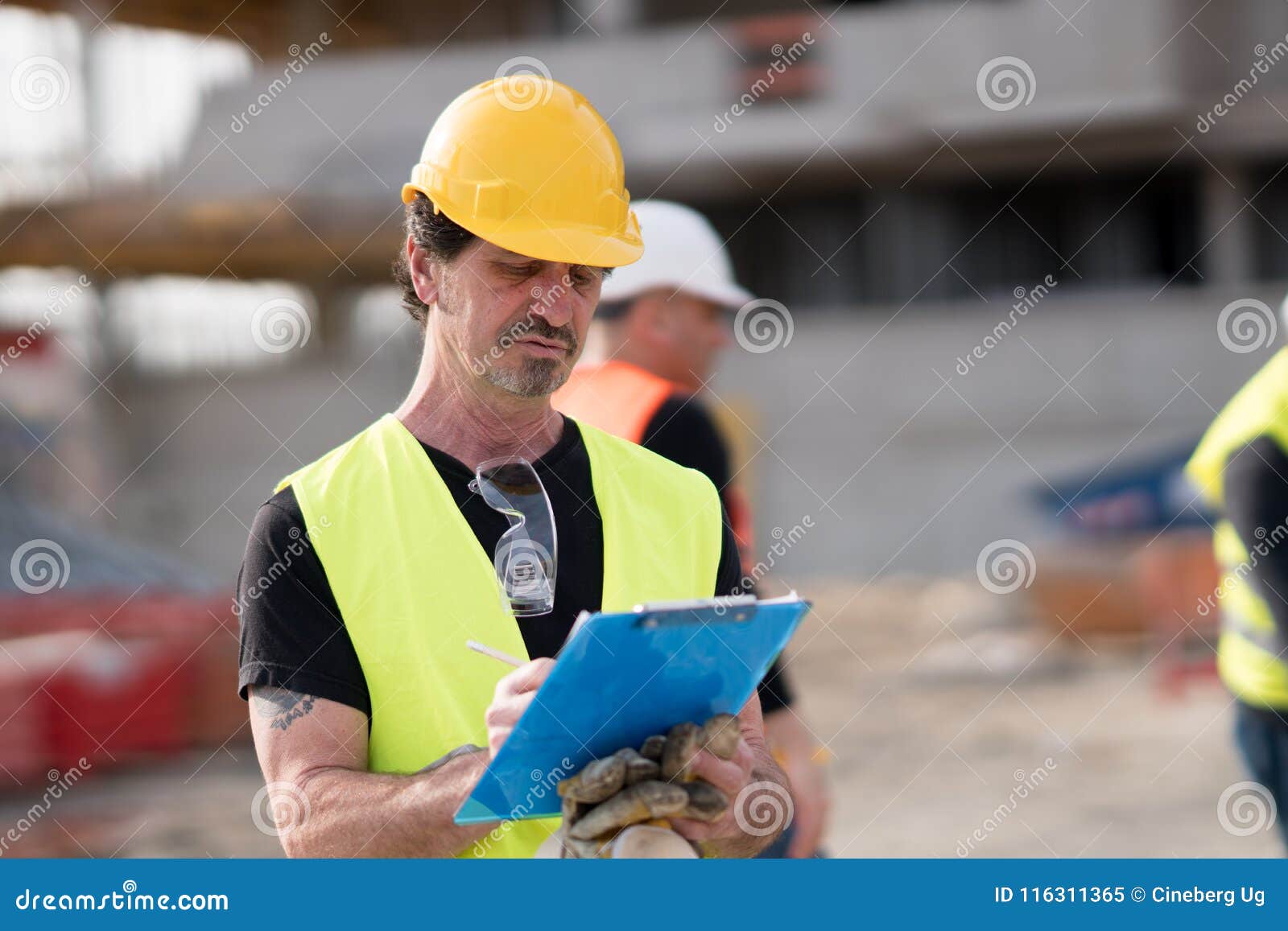 Construction Manager Working Stock Image - Image of business, adult ...