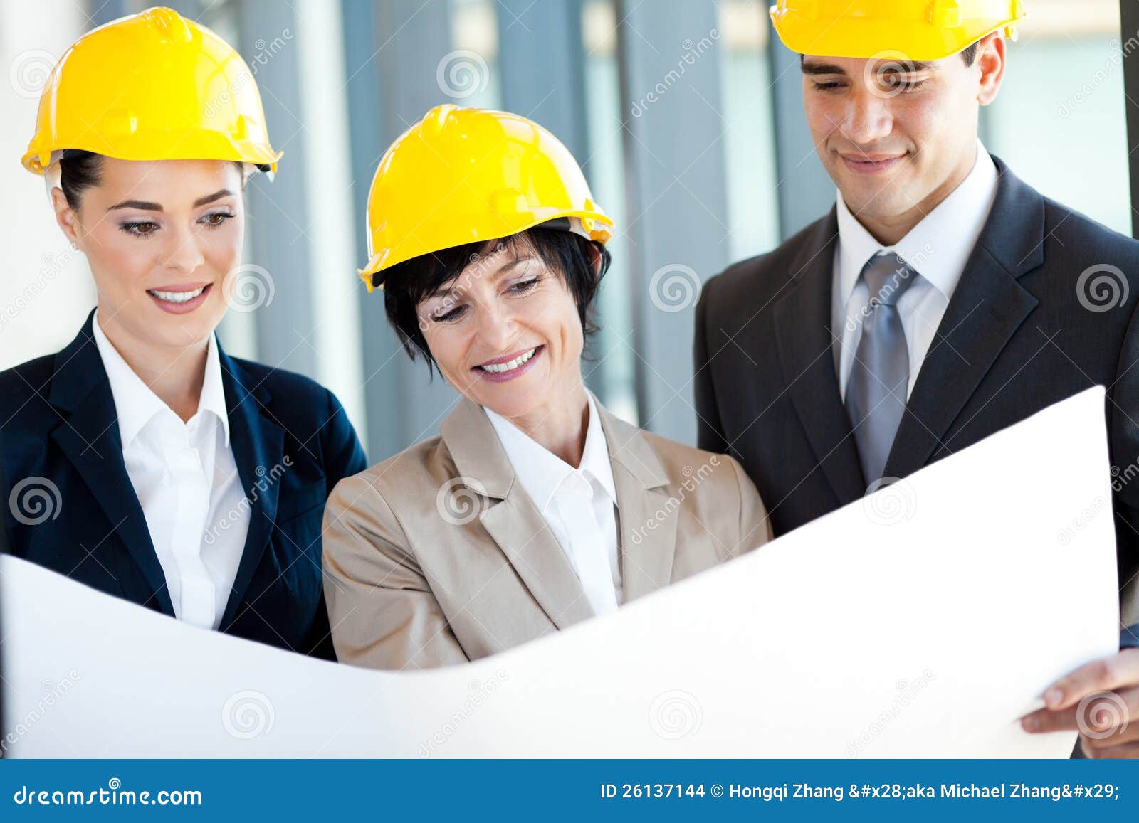 Construction Managers Discussing Project Stock Photo - Image of ...