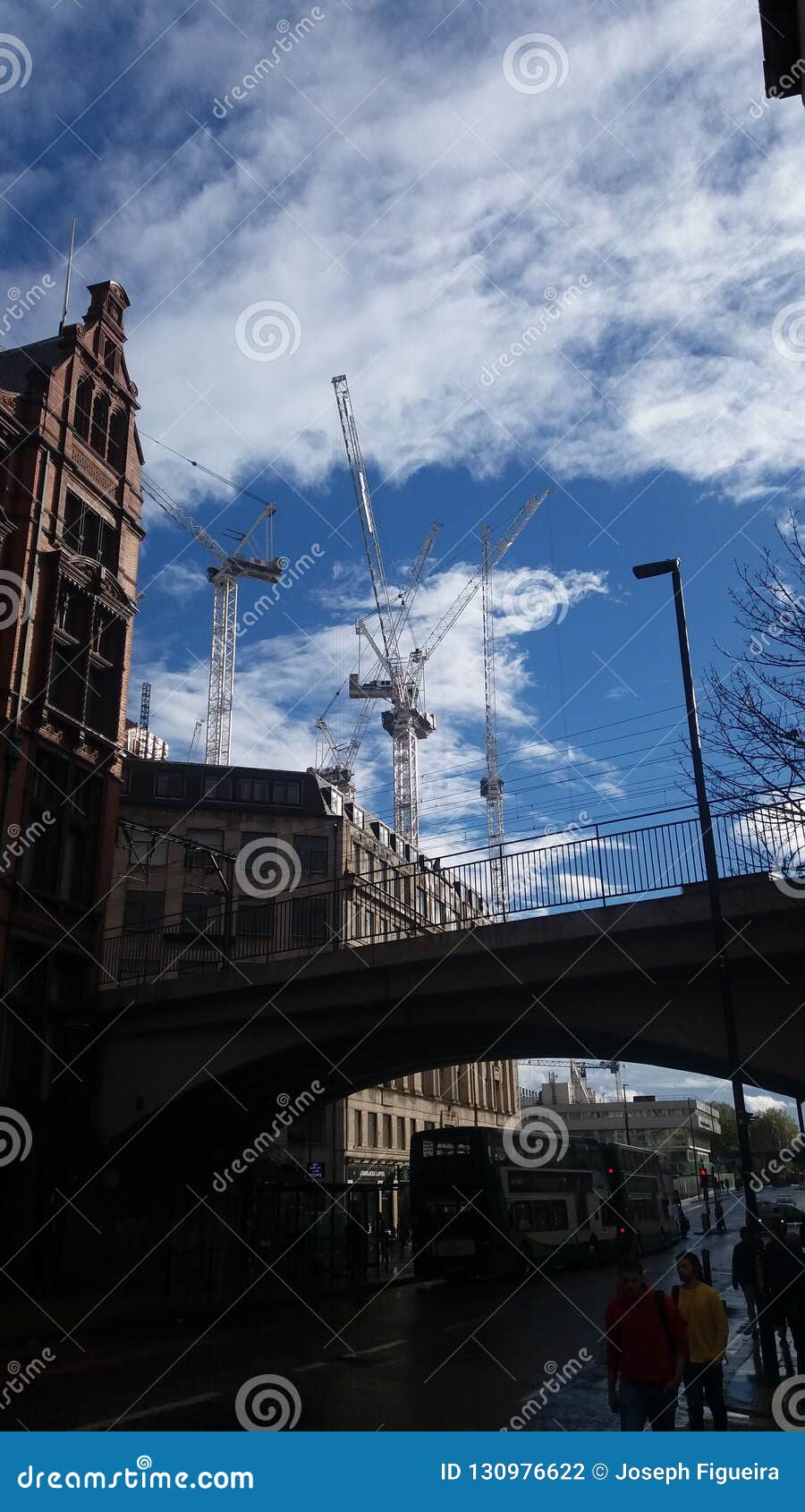 Construction in manchester editorial photography. Image of skyline ...