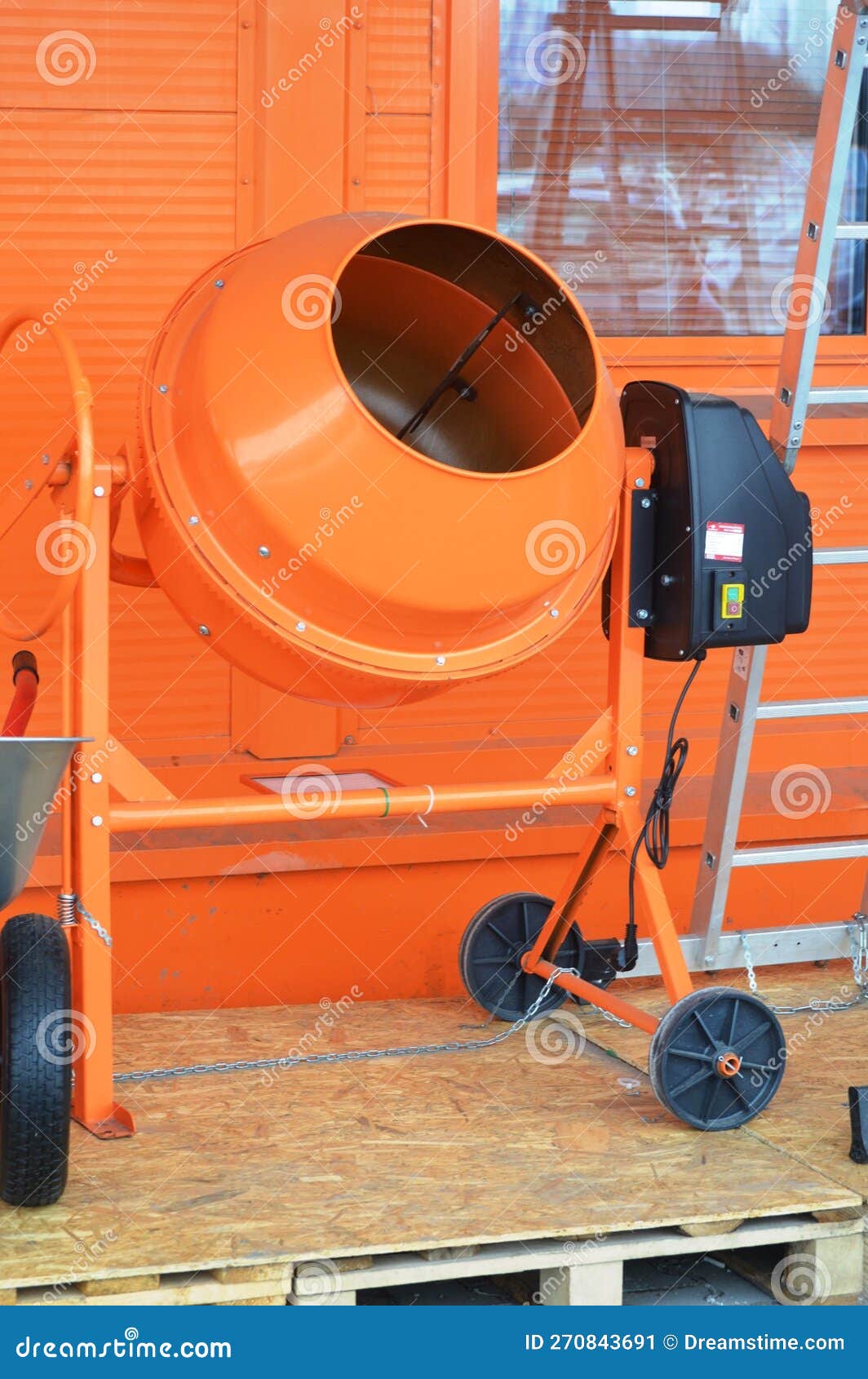 Construction Manual Concrete Mixer Stock Image - Image of material ...