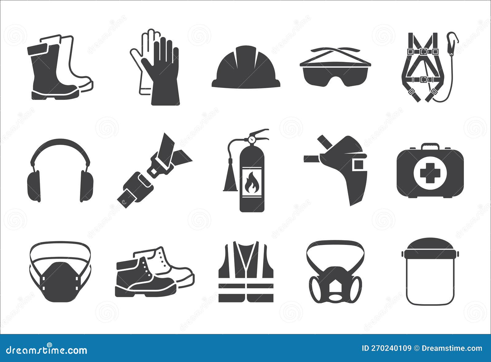 Construction Manufacturing and Engineering Health and Safety Icon Set ...