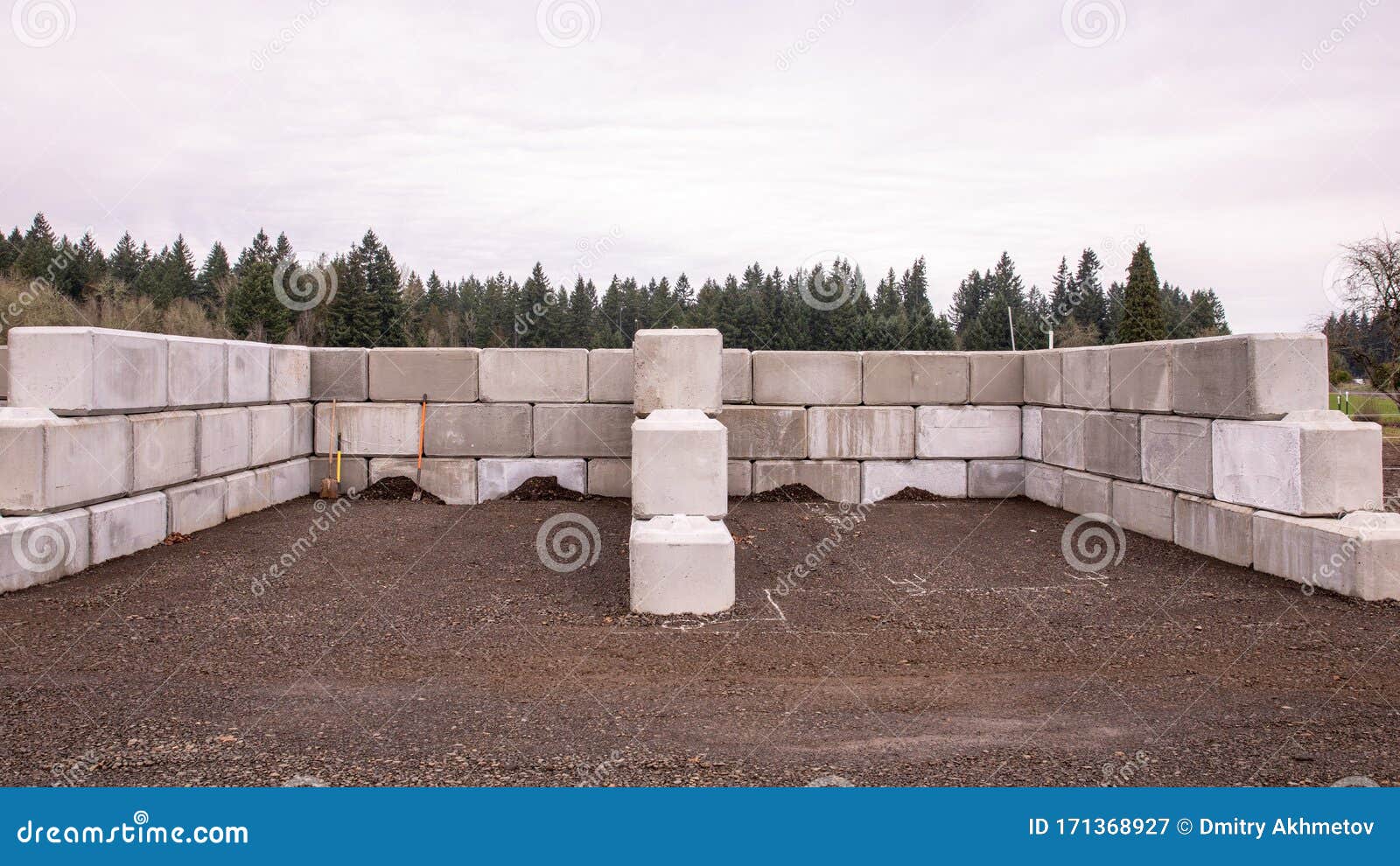 Structure for Manure Storage Made of a Large Heavy Concrete Blocks ...